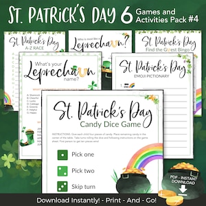 St Patrick's Day Game Bundle, Printable Game for Kids Family Office ...