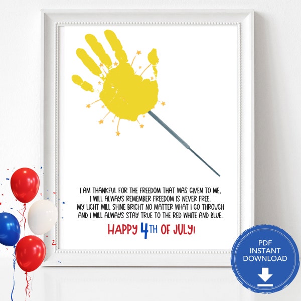 Fourth of July Handprint Craft - Etsy