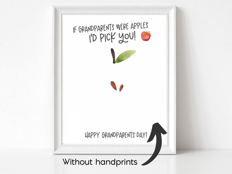 Grandparents Day Handprint Craft Printable, Apple Handprint Art for ...
