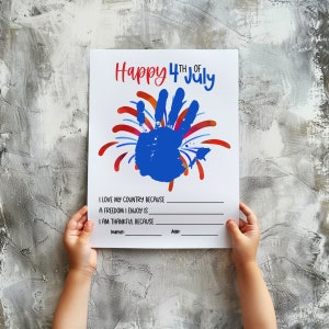 4th of July Handprint Art Activity, Fourth of July Firework Handprint ...