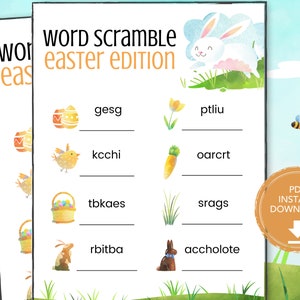 Word Scramble Easter Game Easter Printable Game for Kids - Etsy