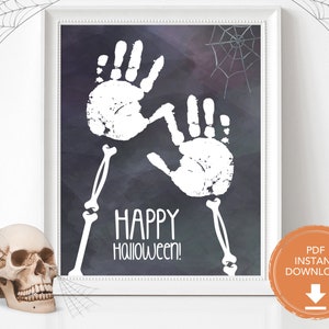 Skeleton Halloween Handprint Craft Craft for Kids Art - Etsy