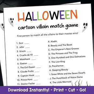 Villain Trivia Game Halloween Printable Halloween Party Games - Etsy