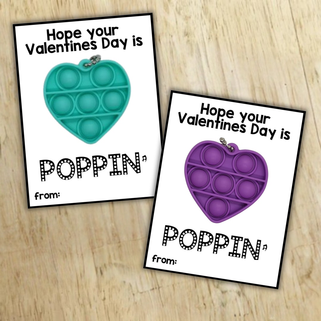 Pop It Valentine Card, Poppin Valentine Tag, Classroom Valentines ...
