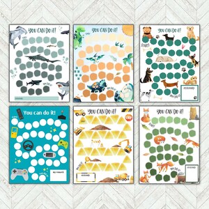 Bundle 'boy' Themed Kids Reward Chart Printable, Sticker Chart for Kids ...