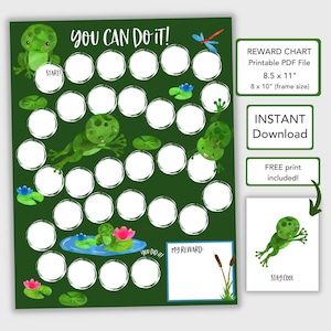 Frog Reward Chart for Kids Behavior Chart Printable, Chore Chart ...
