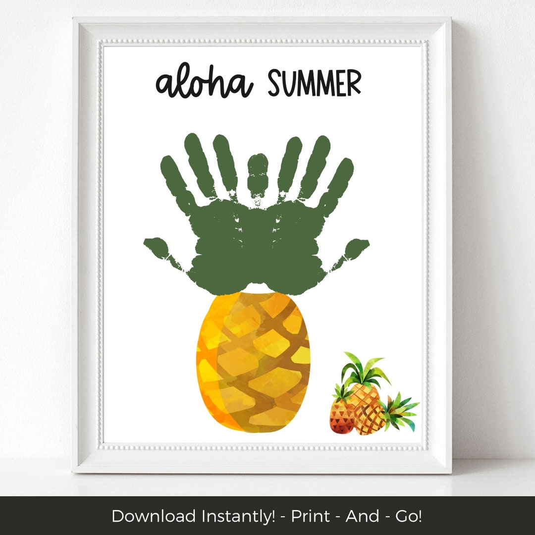 Hello Summer Handprint Art, Handprint Craft, Printable Summer Camp Arts ...
