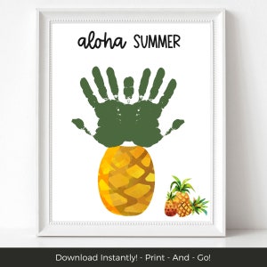 Hello Summer Handprint Art, Handprint Craft, Printable Summer Camp Arts ...