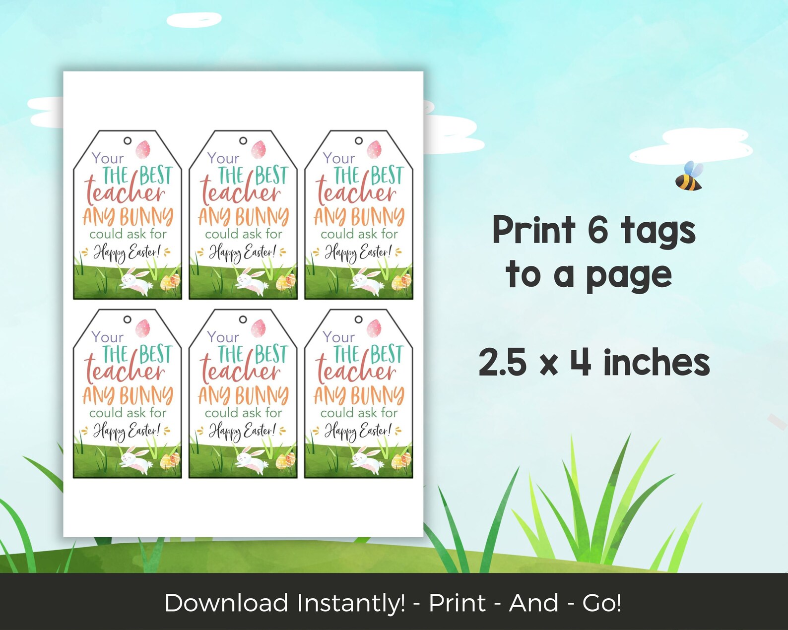 Easter Gift Tag Easy Teacher Appreciation Gift Idea Easter - Etsy