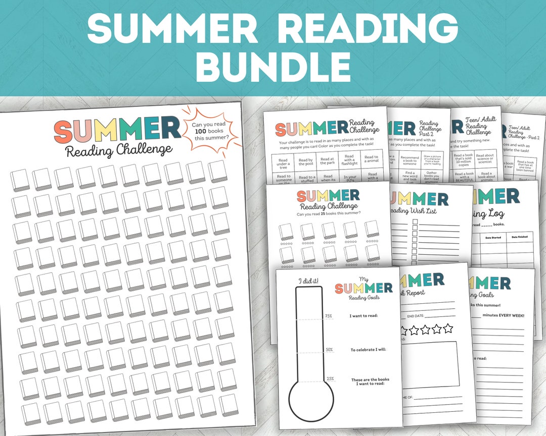 Summer Reading Challenge Printable Teen Adult or Kids - Etsy