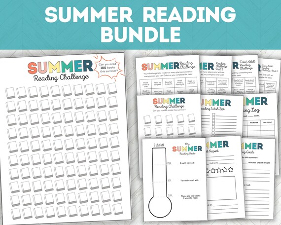 Summer Reading Challenge Printable Teen Adult or Kids - Etsy