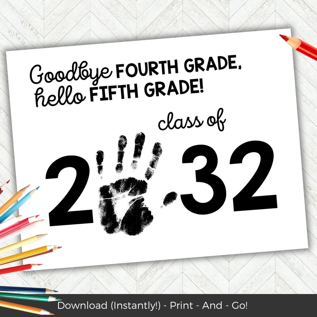 Fourth Grade Handprint Craft, Goodbye Fourth Grade, Last Day 4th Grade ...