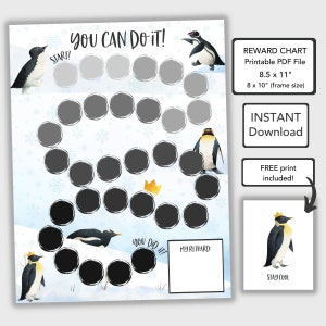 Penguin Reward Chart for Kids Behavior Chart Printable, Chore Chart ...