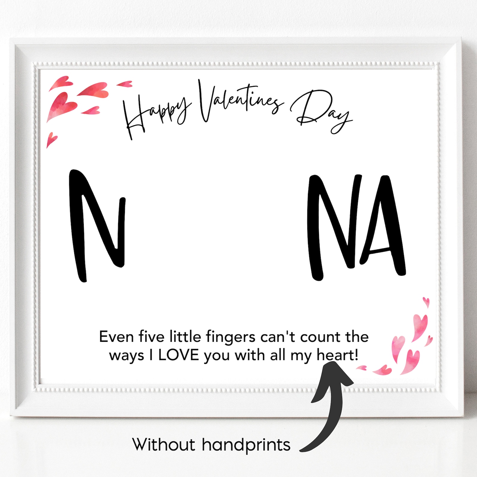 Printable Handprint Art, Gift for Grandma Valentine Handprint Craft for ...