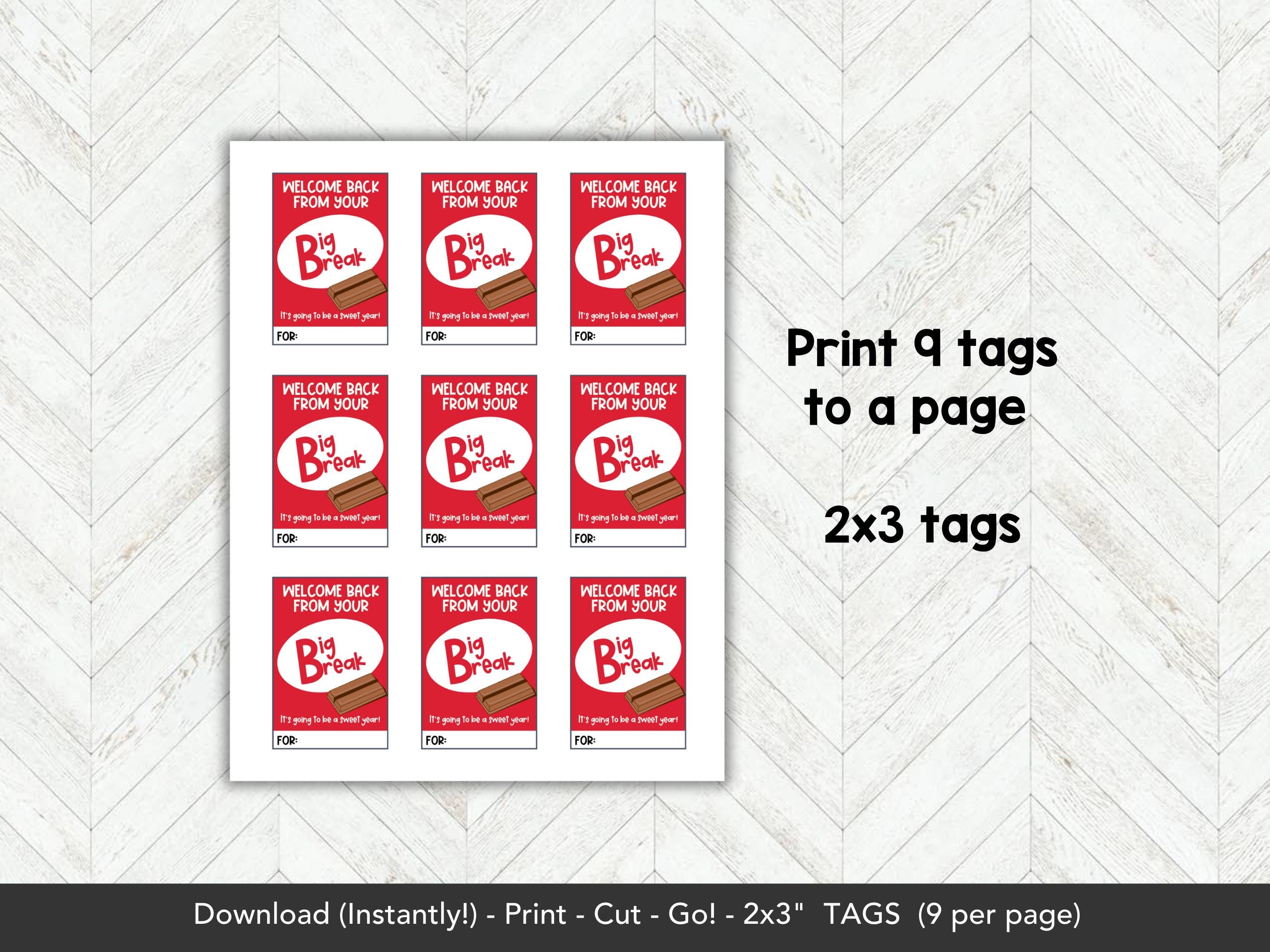 Back to School Candy Gift Tag Printable, Welcome Back Treat Tag for ...