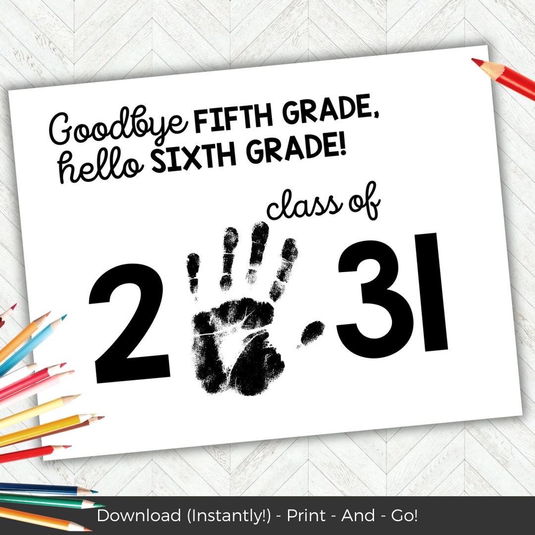 Fifth Grade Handprint Craft, Goodbye Fifth Grade, Last Day 5th Grade ...