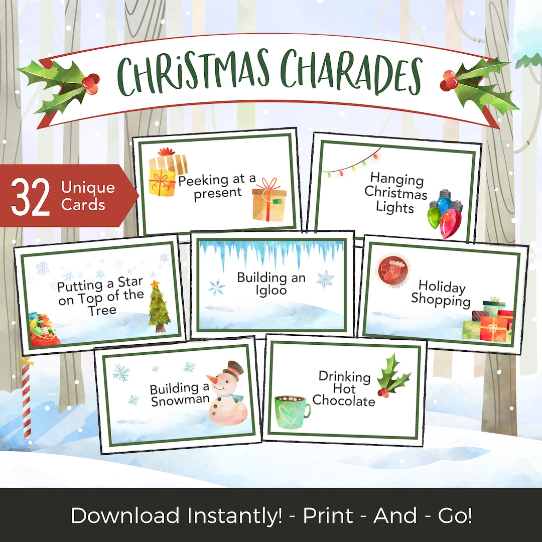 Christmas Charades, Christmas Games for Families, Kids, & Adults ...