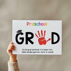 Preschool Graduation Handprint Art, Prek End of School Year Activity ...