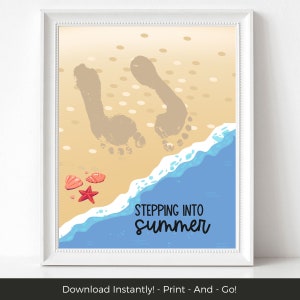 Stepping Into Summer Footprint Craft, Last Day of School Activity ...