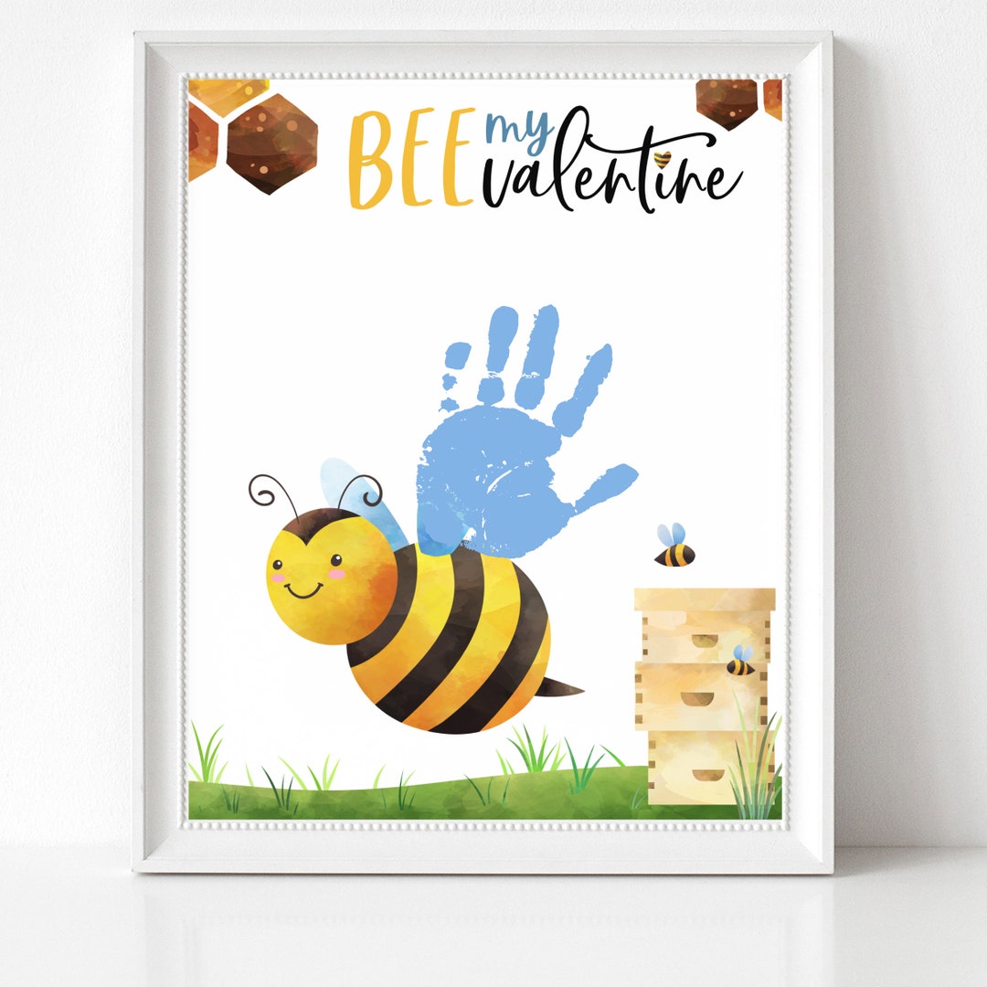 BEE Mine Handprint Craft, Printable Handprint Art, Printable Valentine ...