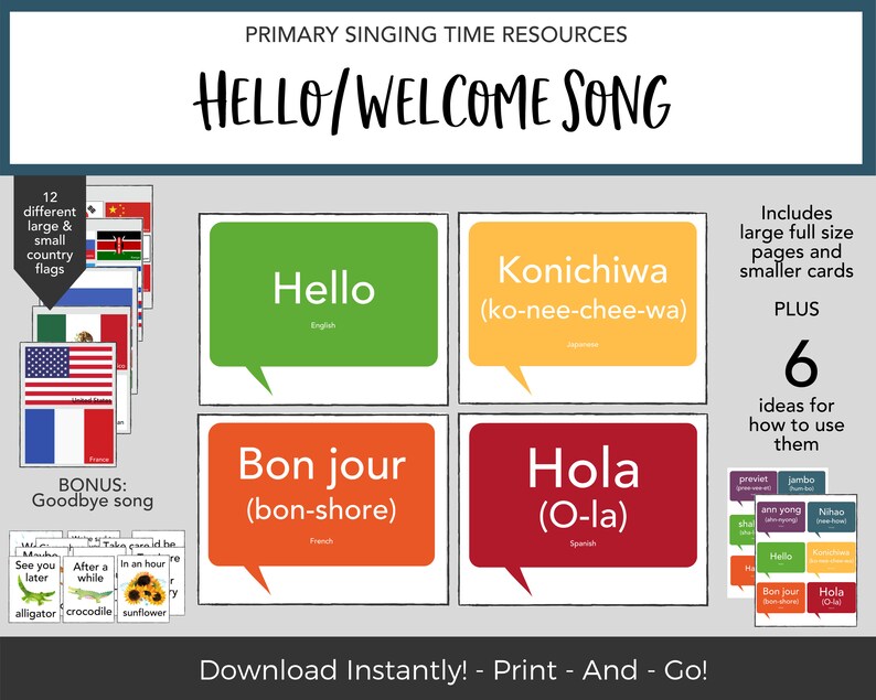 Welcome Hello Song LDS Primary Chorister LDS Primary Nursery - Etsy