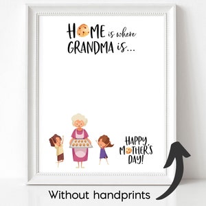 Mothers Day Handprint Art, DIY Mothers Day Gift for Grandma, Gift From ...