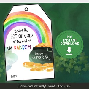 St Patricks Day Printable Gift Tag, St Patricks Day Tags, Friend or ...