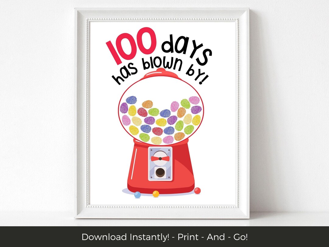 100 Days of School Fingerprint Keepsake BUNDLE, 100 Days of School ...