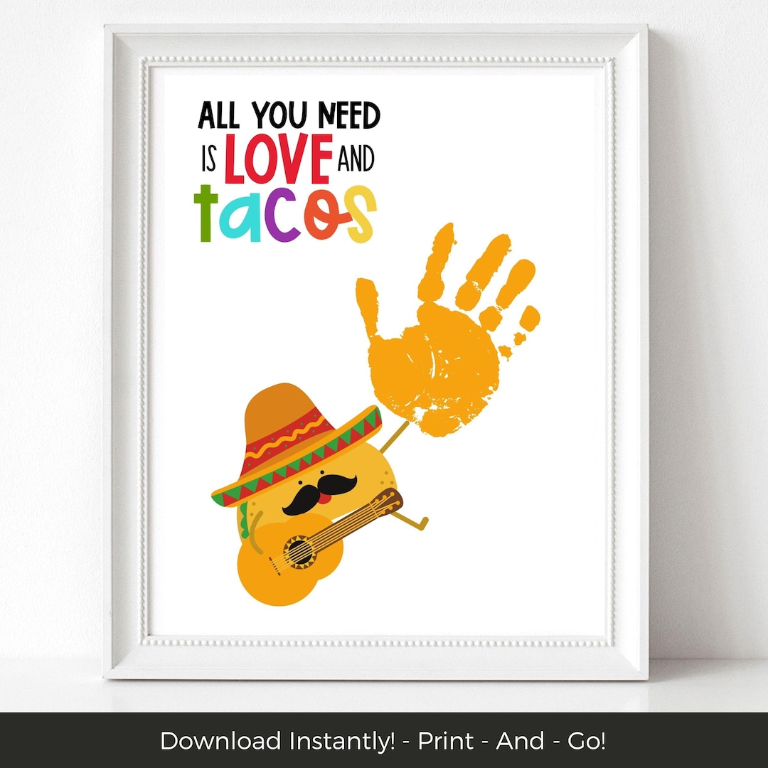Taco Handprint Craft Cinco De Mayo Handprint Art Printable - Cinco De ...