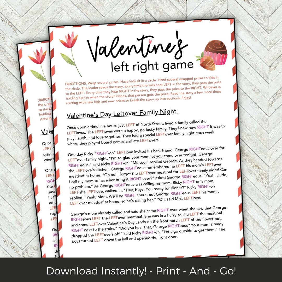 Valentines Gift Exchange Game, Printable Valentine Day Games for Adults ...
