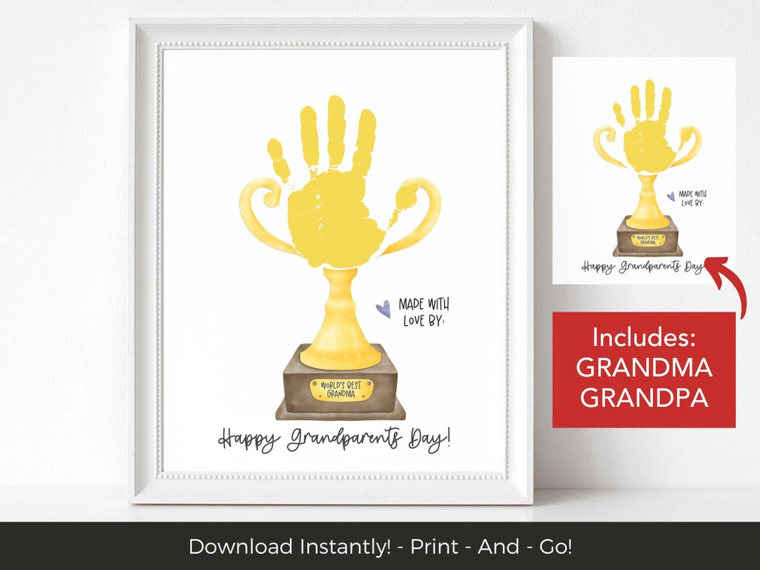 Grandparents Day Handprint Craft Printable, World's Best Grandma ...