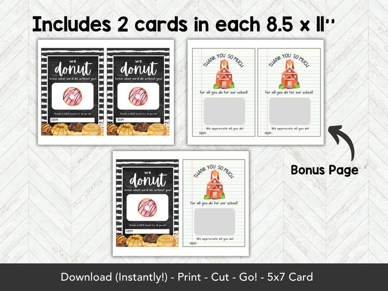 Teacher Appreciation Gift Card Holder, Donut Teacher Gift Printable ...