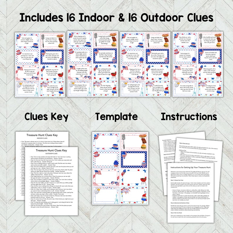 Fourth of July Game, Printable 4th of July Scavenger Hunt, Independence ...