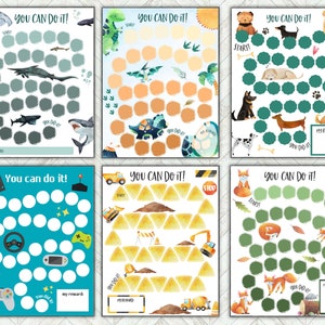 Bundle 'boy' Themed Kids Reward Chart Printable - Etsy