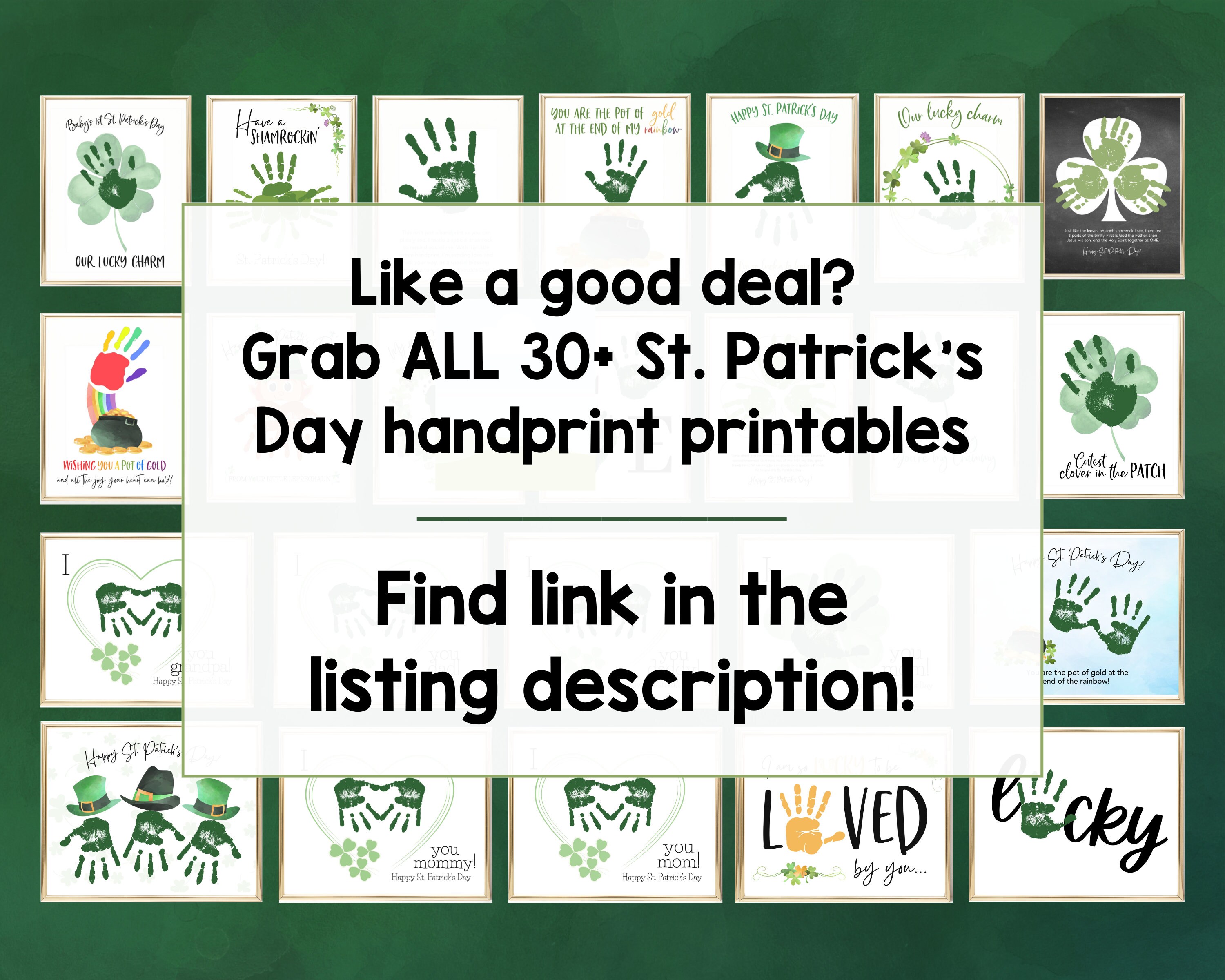 Shamrock Handprint Craft for Kids, Printable Dad Gift, Babys First St ...