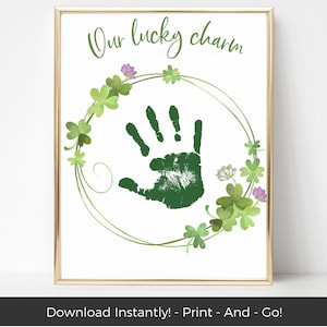Printable St Patricks Day Craft, Shamrock Handprint Crafts, Holiday ...