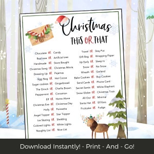 This or That Christmas Games for Families, Printable Christmas Games ...