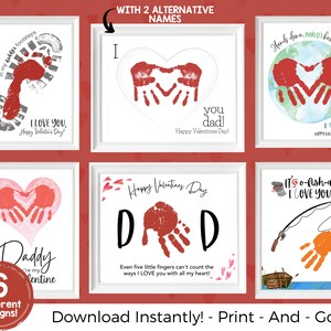 Printable Handprint Art Valentines Gift for Dad Valentine - Etsy