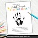 Second Grade Handprint Craft, Goodbye Second Grade, Last Day 2nd Grade ...