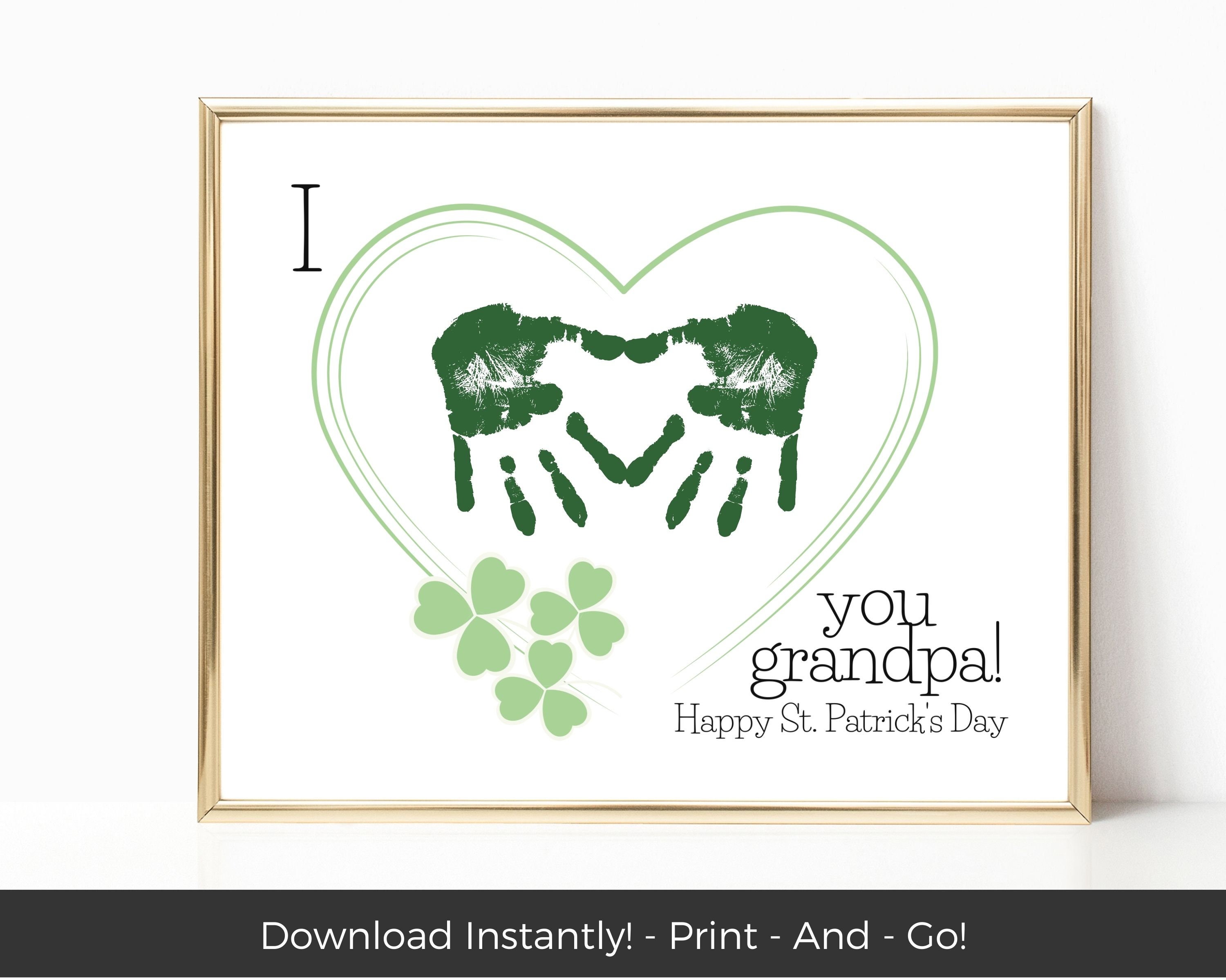 Shamrock Handprint Craft for Kids Printable Grandpa Gift - Etsy