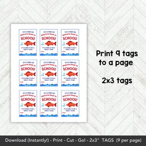 Fish Fruit Snacks Treat Gift Tag, Back to School Gift Tag, Meet the ...