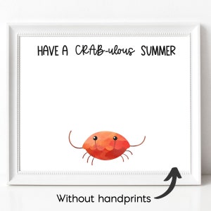 Handprint Crab Craft, Printable Summer Handprint Art, End of School ...