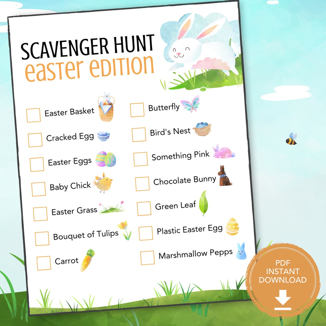 Easter Scavenger Hunt, Easter Game for Kids Class Family or Office ...