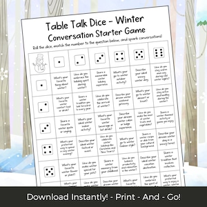 Winter Conversation Starters, Icebreaker Questions Team Building Games ...
