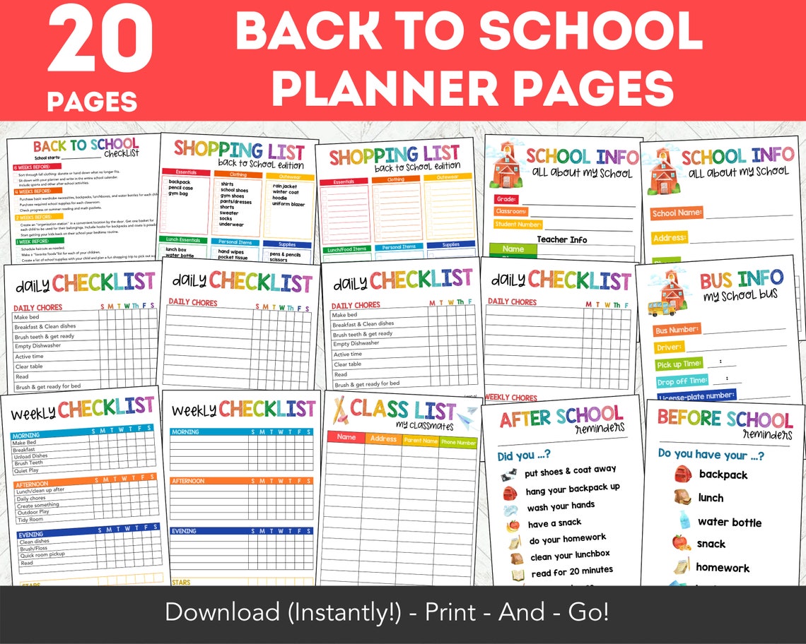 2022-2023 Editable Printable Calendar Back to School Planner - Etsy
