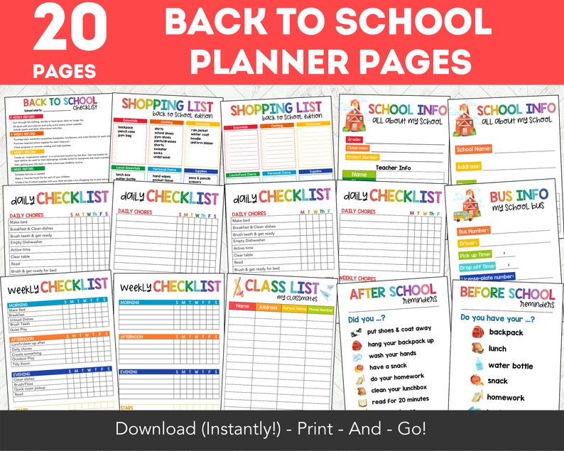 2022-2023 Editable Printable Calendar Back to School Planner - Etsy