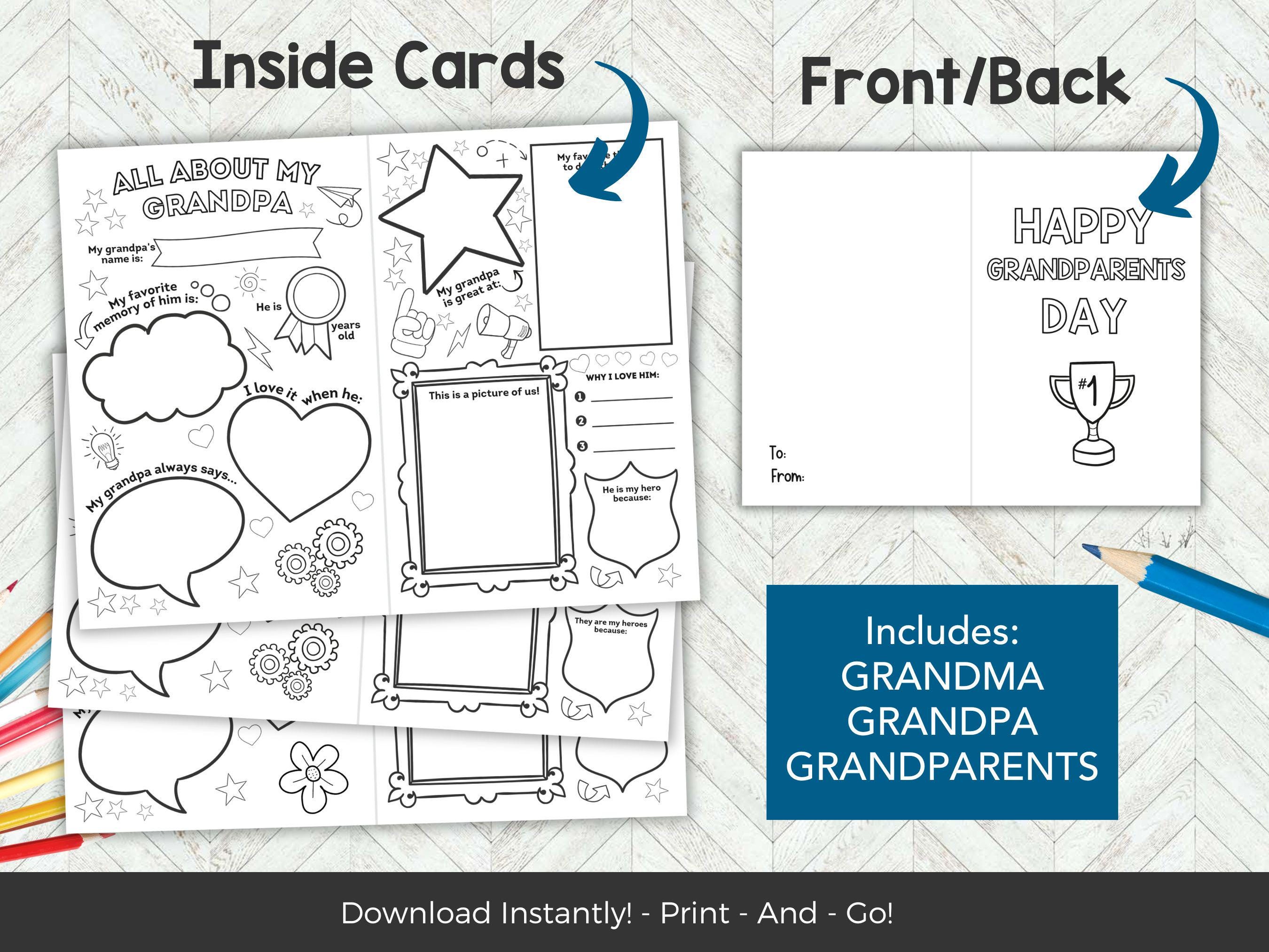 Printable Grandparents Day Card for Kids, Foldable Fill in the Blank ...