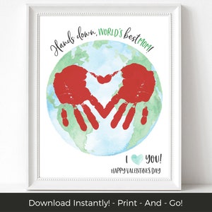 Valentine Handprint Craft, Valentine for Mom, Preschool Activities, Kid ...
