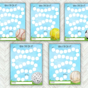 Reward Chart Bundle Sports Themed Kids Reward Chart Printable, Sticker ...