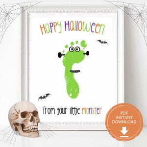 Monster Halloween Handprint Craft, DIY Craft for Kids Art, Halloween ...